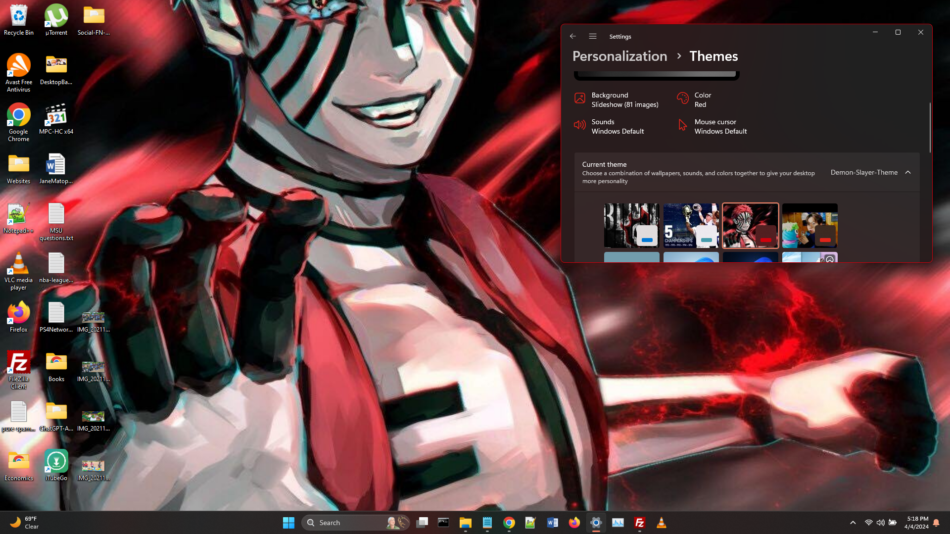 Demon Slayer Theme Pack for PC - Windows Mode