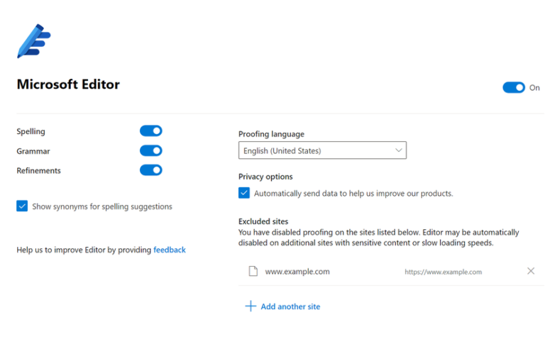 Microsoft Editor for Edge - Windows Mode