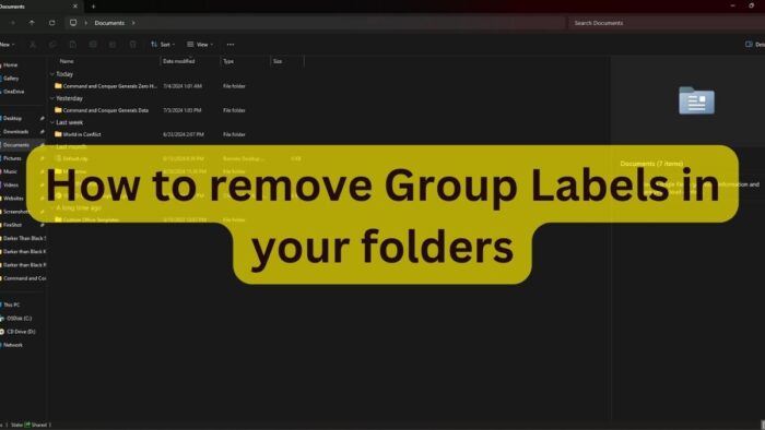 How to remove 'Long Time Ago' Labels when you view a folder - Windows Mode