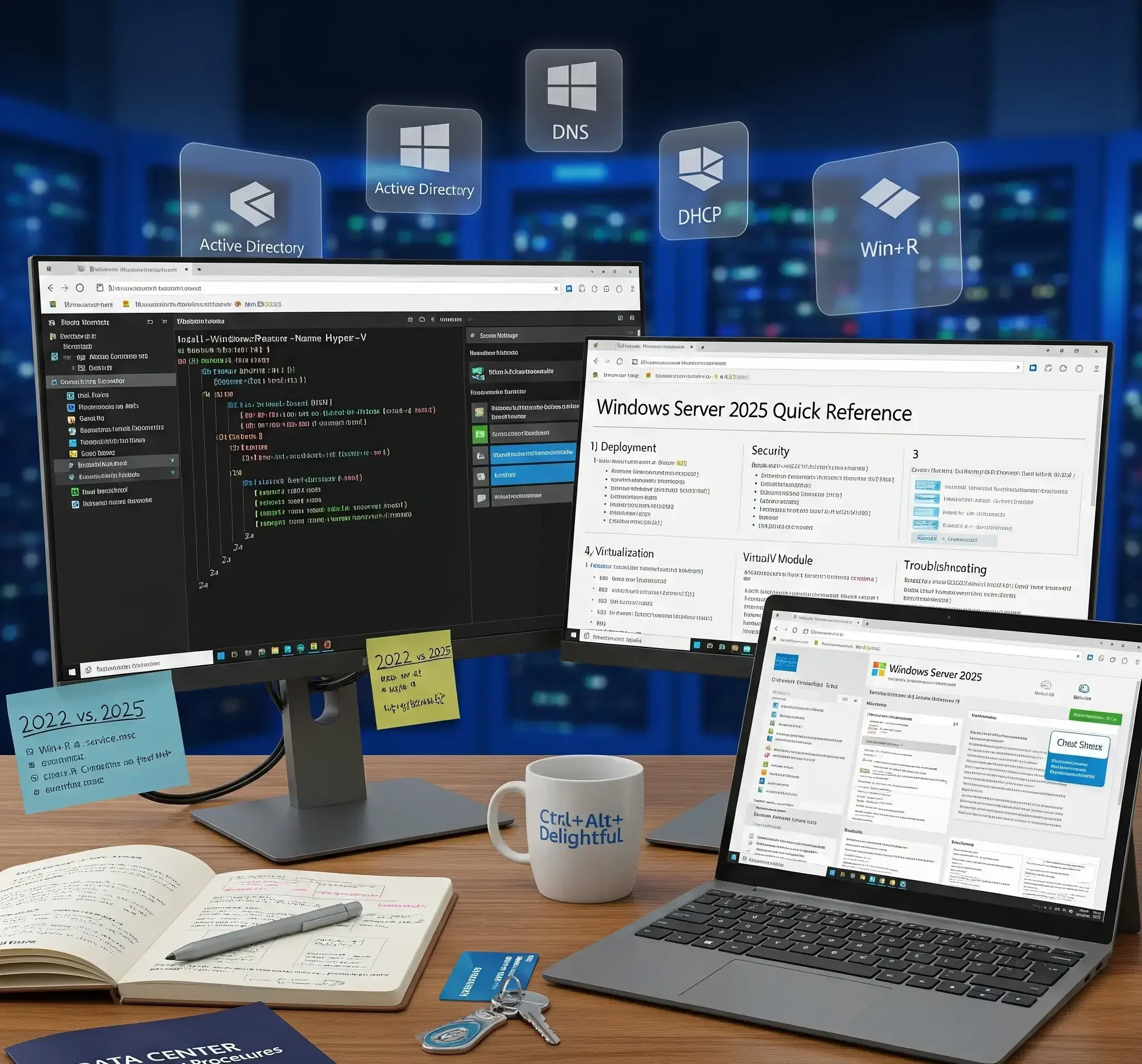 Windows Server 2025 Cheat Sheet - Commands, Shortcuts & Tips - Windows Mode